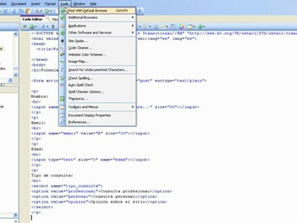 Manual de HTML parte 8: Formularios HTML - Vídeo Dailymotion