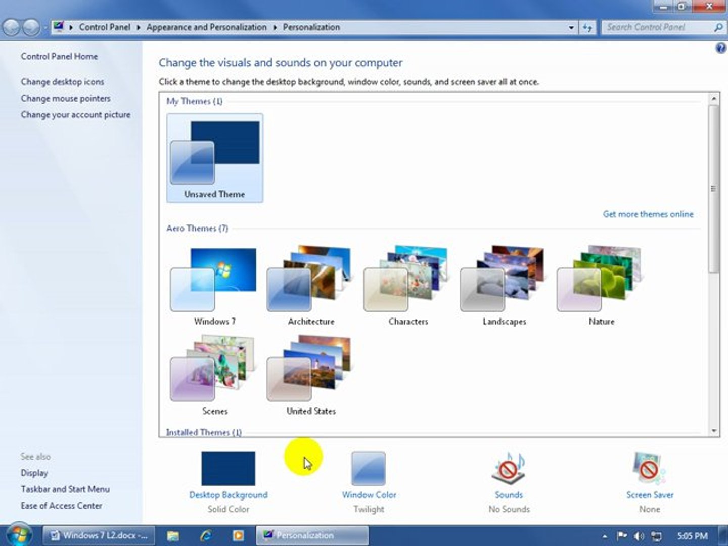 Windows 7 Desktop Themes Architecture