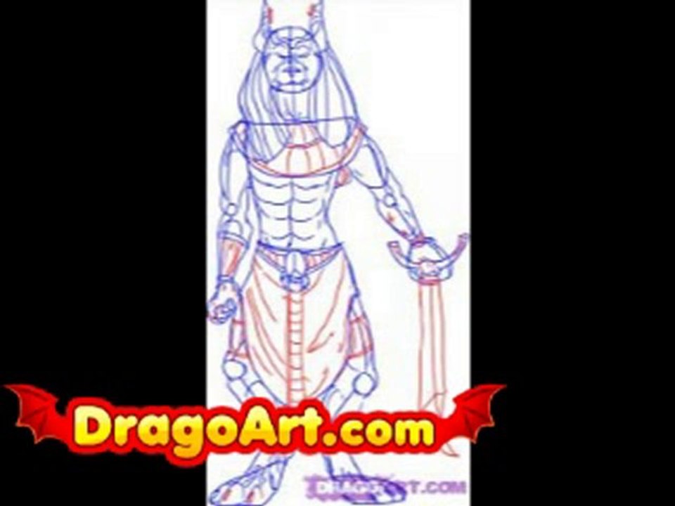 How to draw Anubis, step by step - video Dailymotion