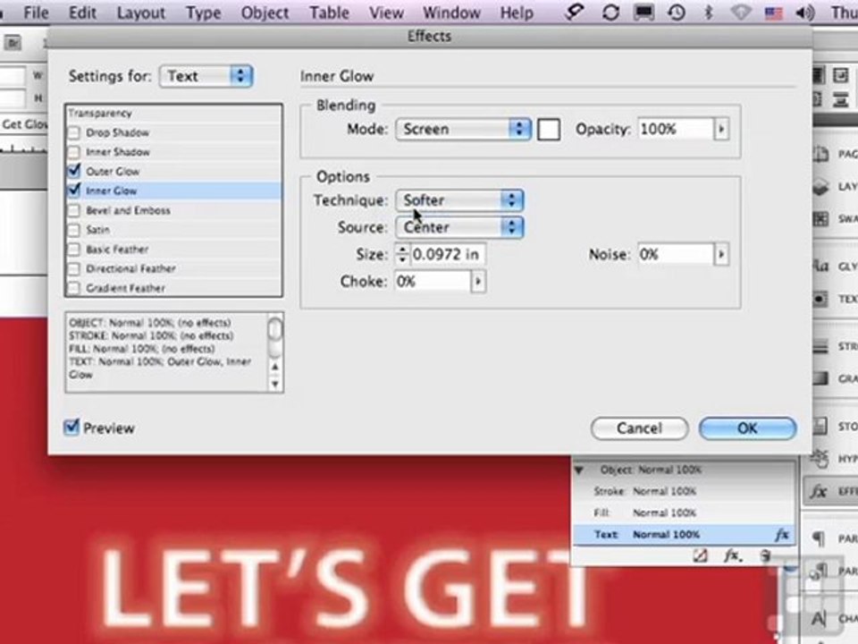 Tutorial - Creating Glowing Text effects with InDesign CS5 - video ...
