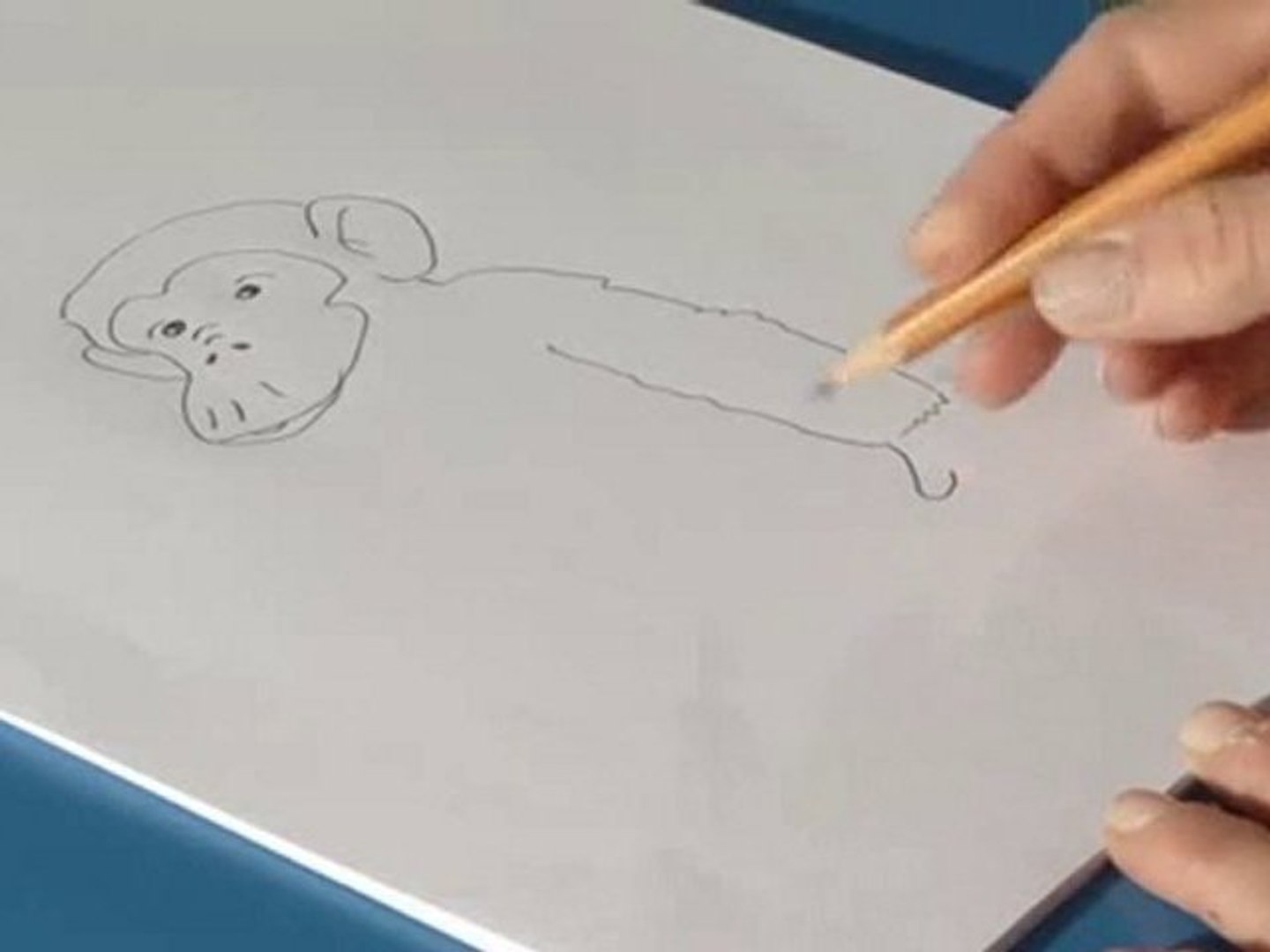 Monkey Writing With Pencil