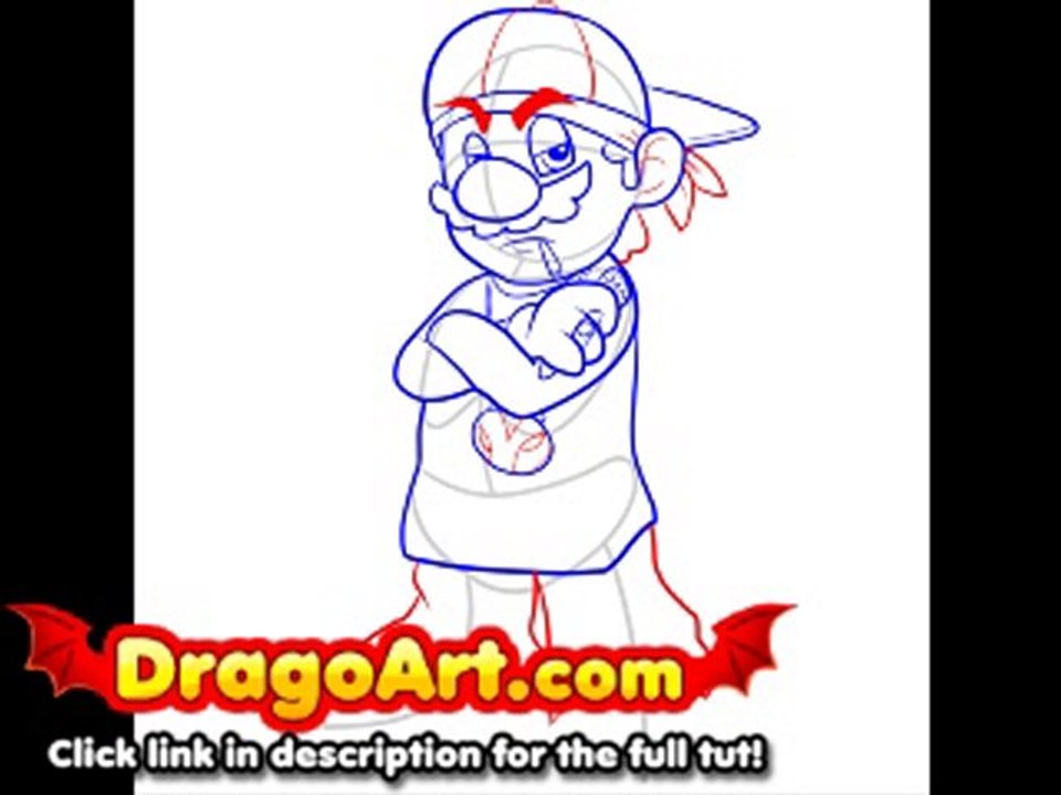 How to draw gangster Mario, step by step - video Dailymotion