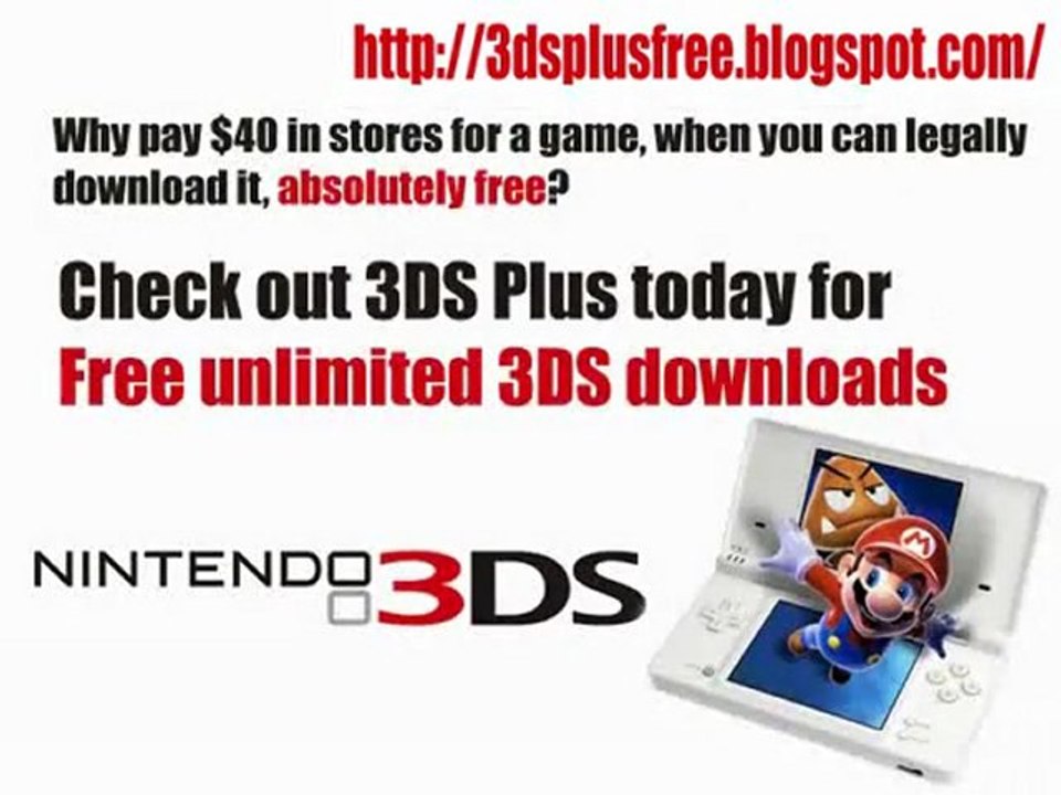 Unlimited Nintendo 3DS Free Games Downloads - video Dailymotion