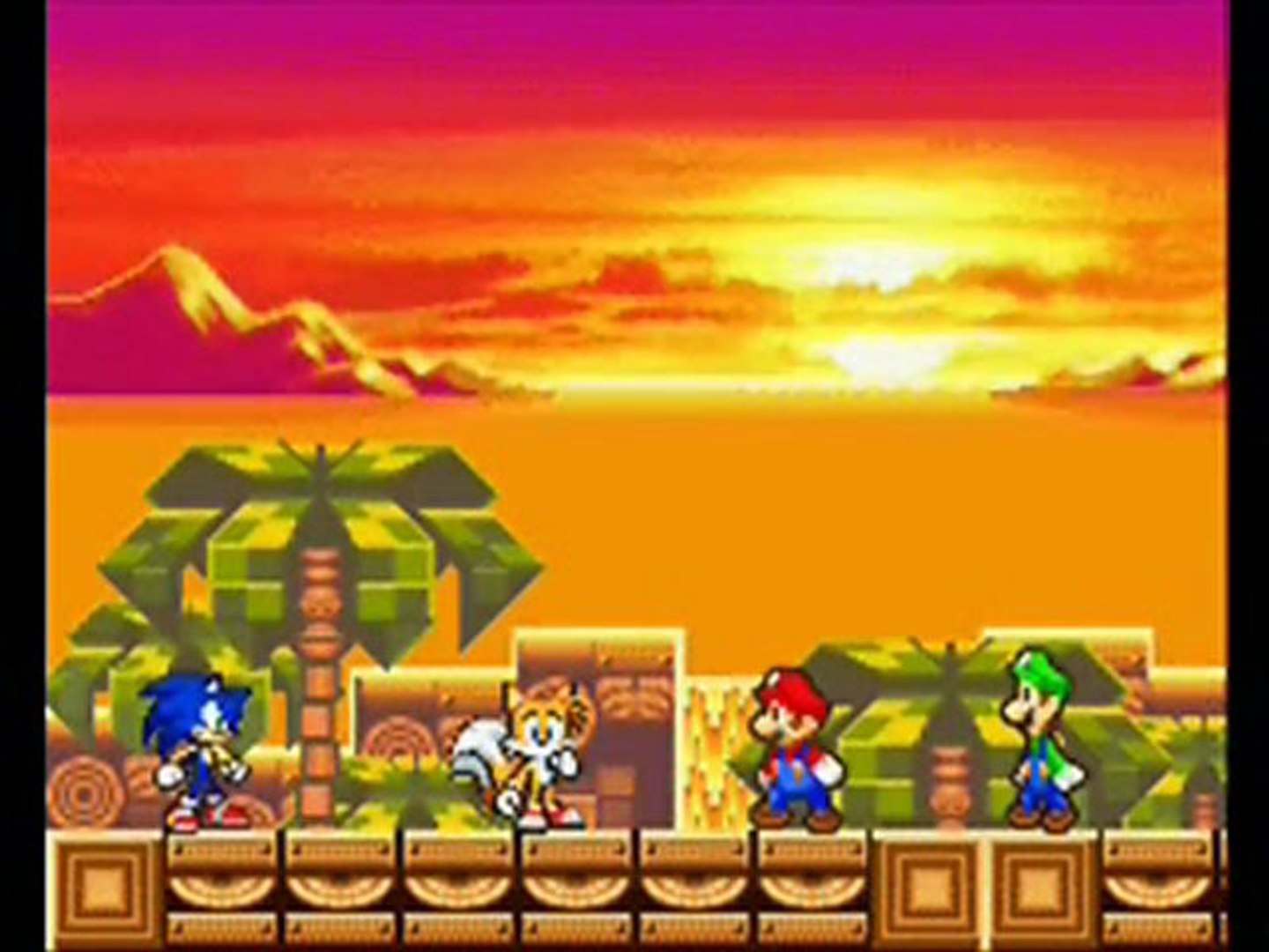 Sonic And Tails And Knuckles Vs Mario And Luigi And Yoshi