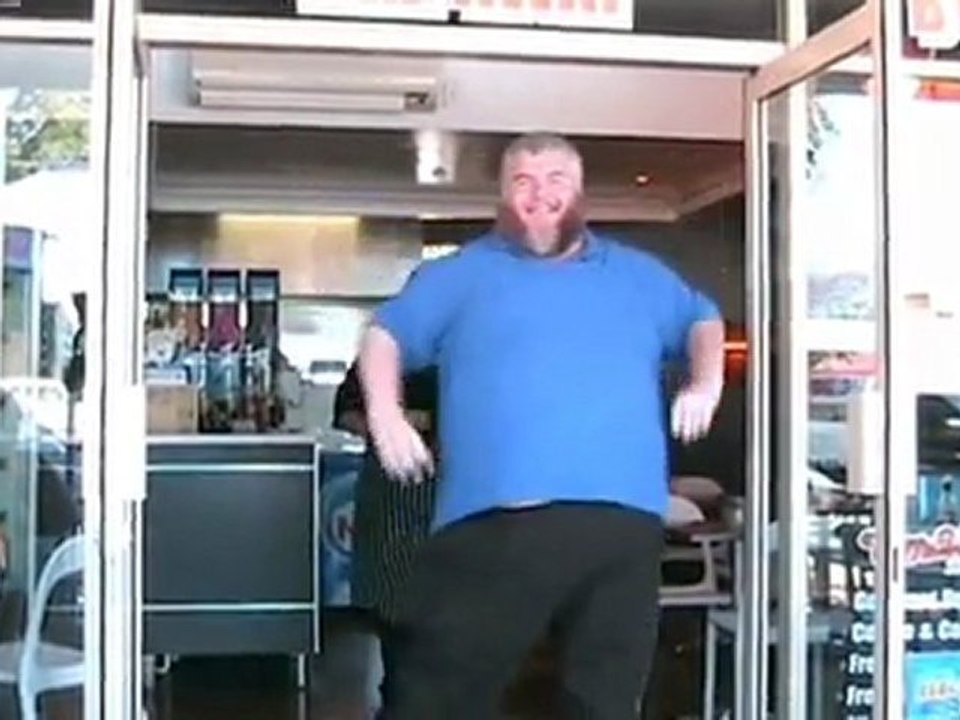 Fat Guy Belly Dances Infront Of Burger Diner! (Watch in High Quality ...