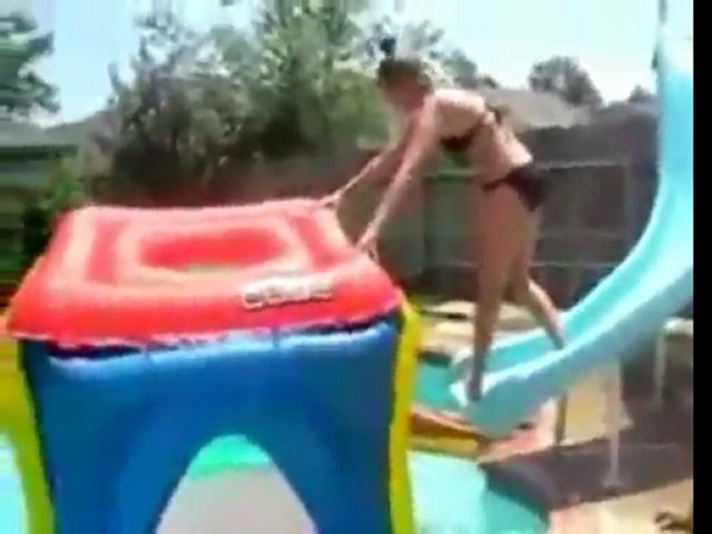 Bikini Falling Off Water Park