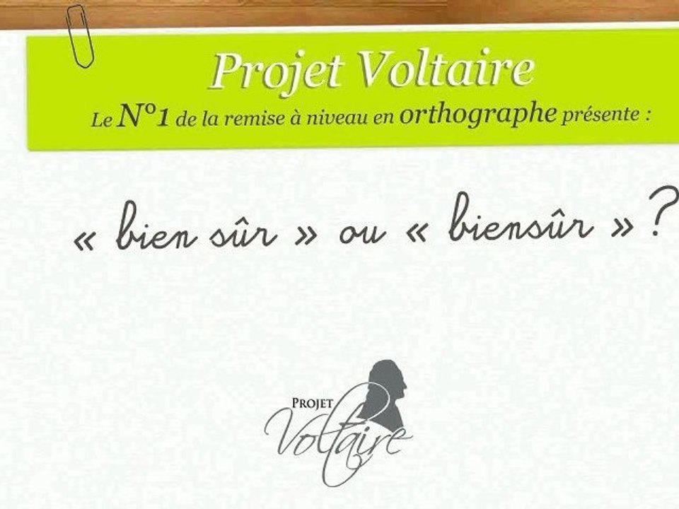 « bien sûr » ou « biensûr » ? - Vidéo Dailymotion