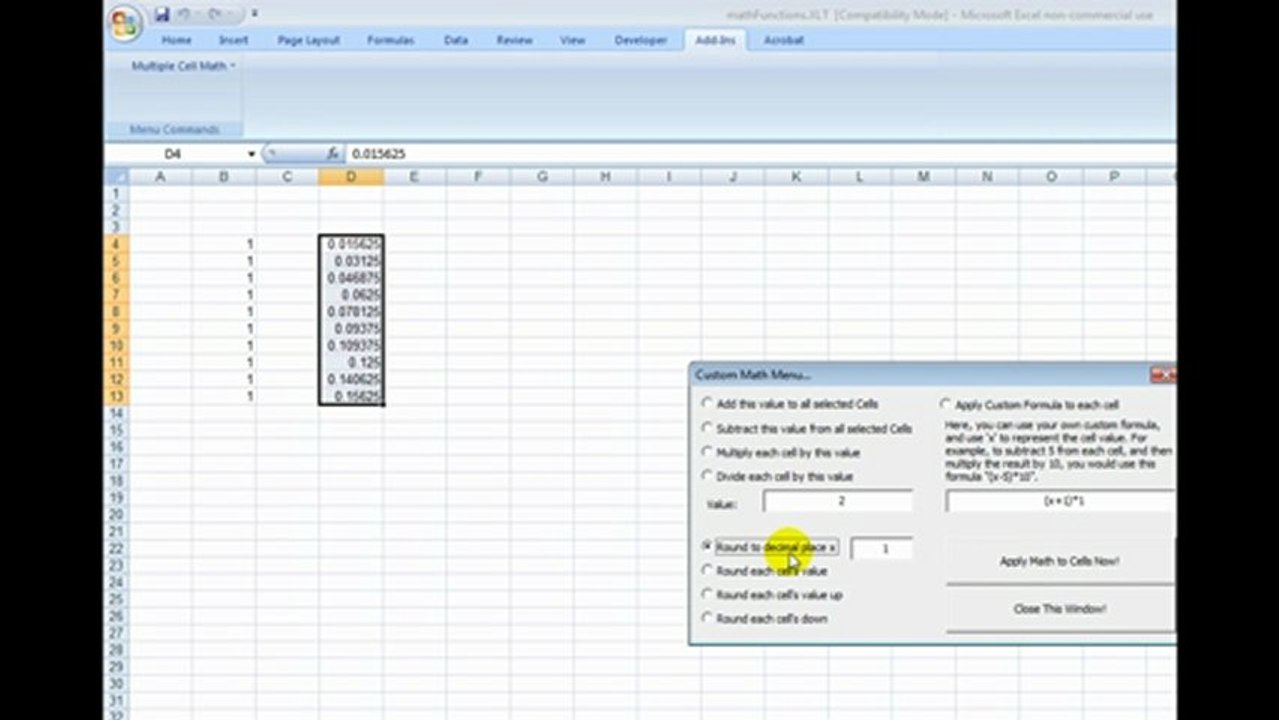 How to do math to multiple cells in microsoft excel (add/subtract/divide/multiple & formulas ...