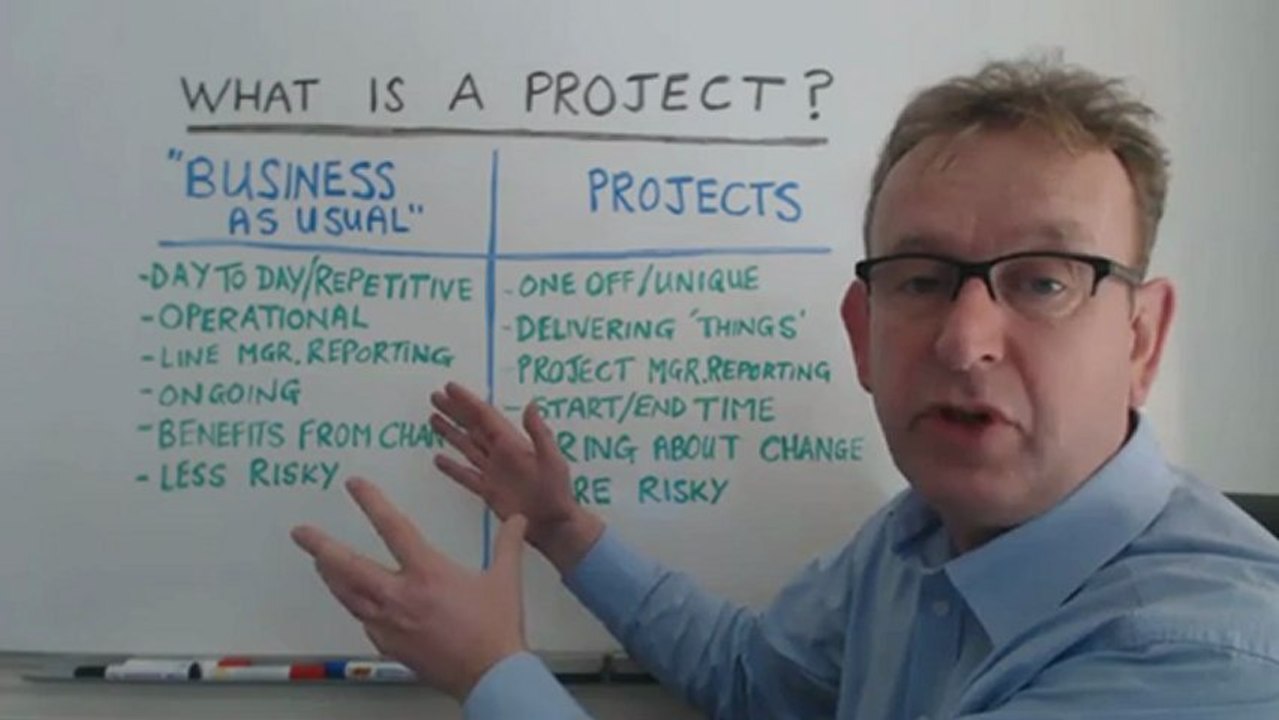 Project management whiteboard | The difference between projects and ...