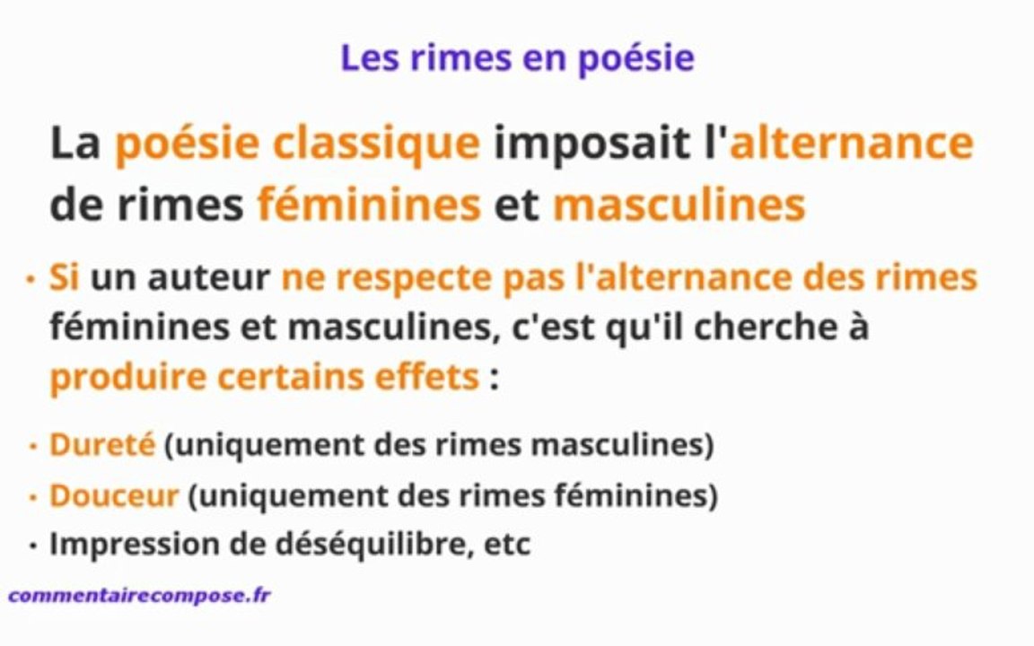 les rimes en poesie - Vidéo Dailymotion