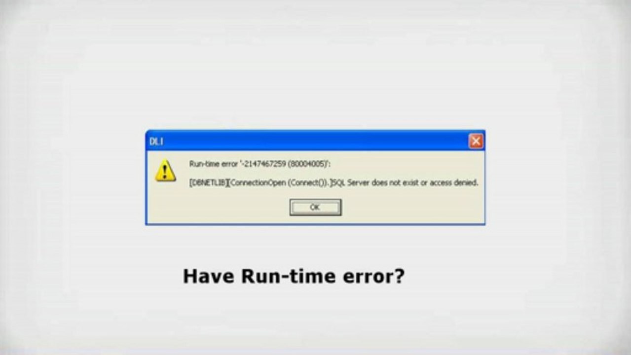Run-time 2147467259 error - Fixed! - video Dailymotion