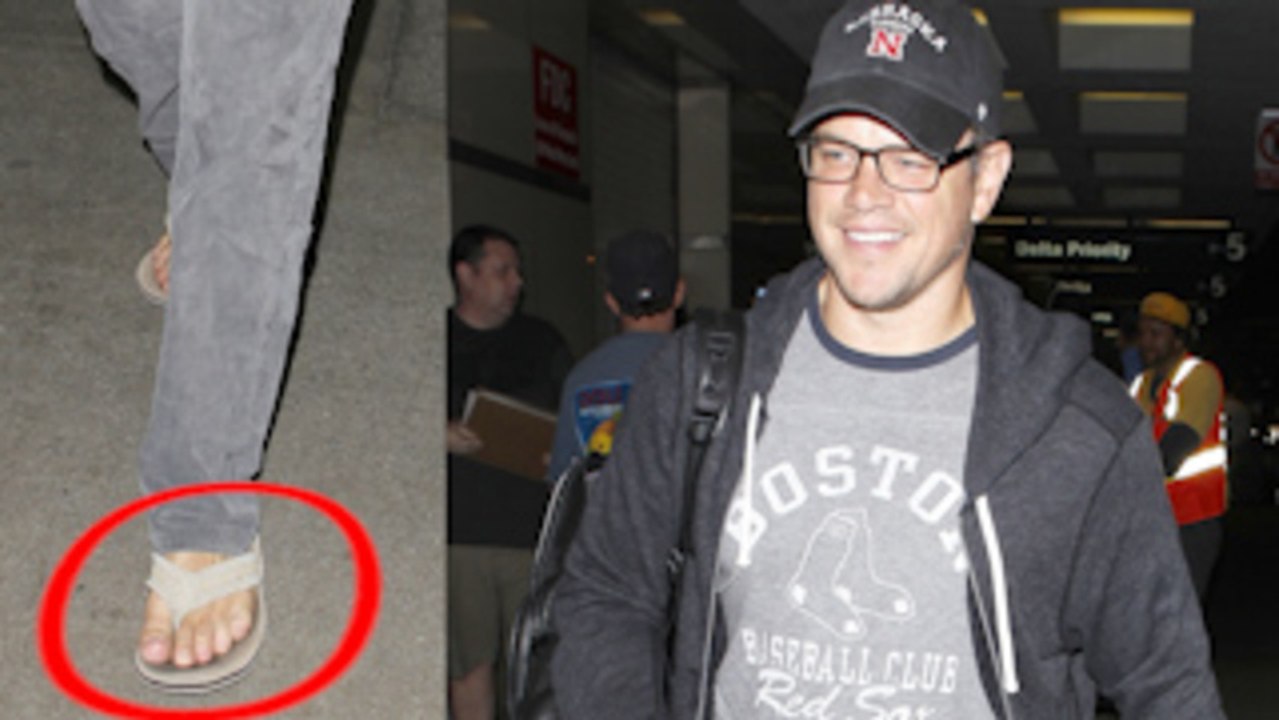 Matt Damon Wearing Flip Flops at the Airport - What do You Think ...