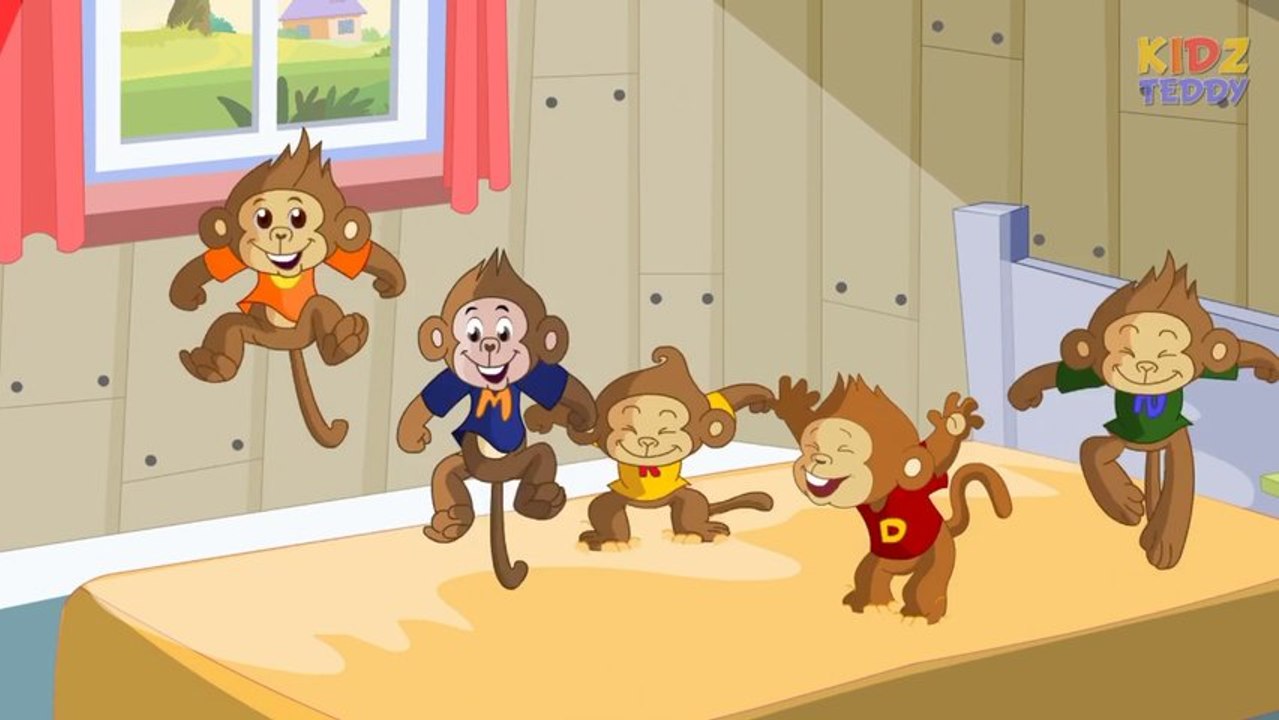 Five Little Monkeys - Nursery Rhyme In English With Full Lyrics - video ...