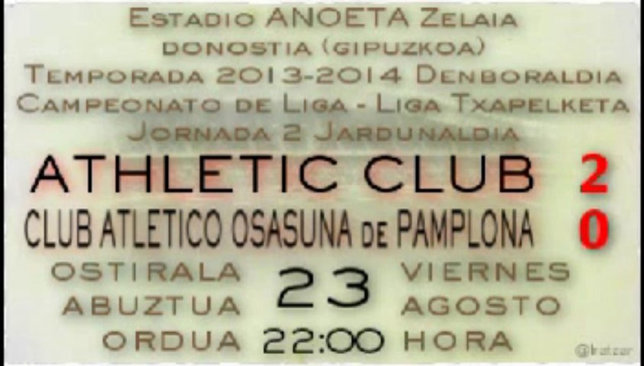 Jor.2: Athletic 2 - CA Osasuna 0 (23/08/13) - Vídeo Dailymotion