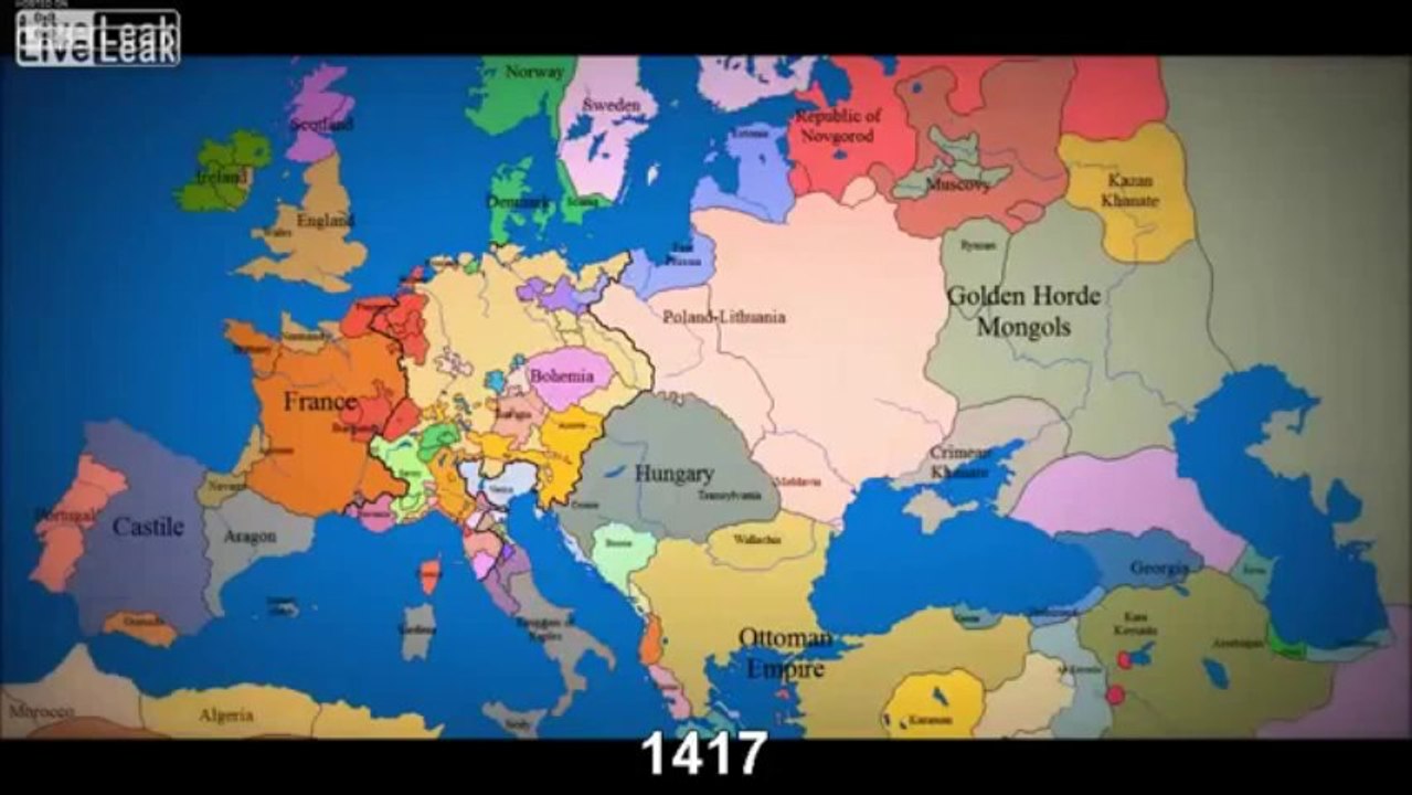 Map of Europe 1000 AD to present with timeline - video Dailymotion