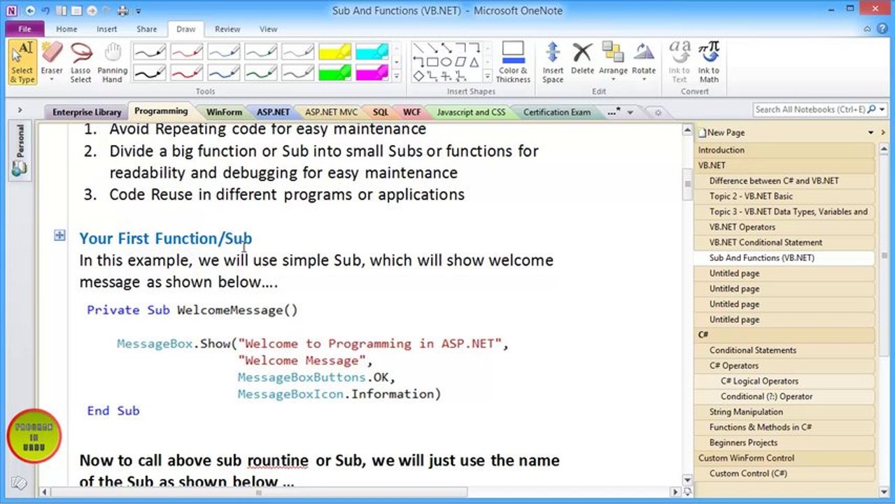 VB.NET Sub and Functions In Urdu (Video 1) - video Dailymotion
