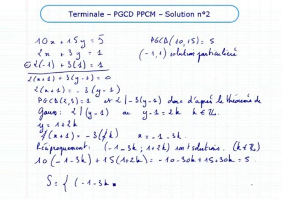 Le PGCD et le PPCM - Exo 2 - Vidéo Dailymotion