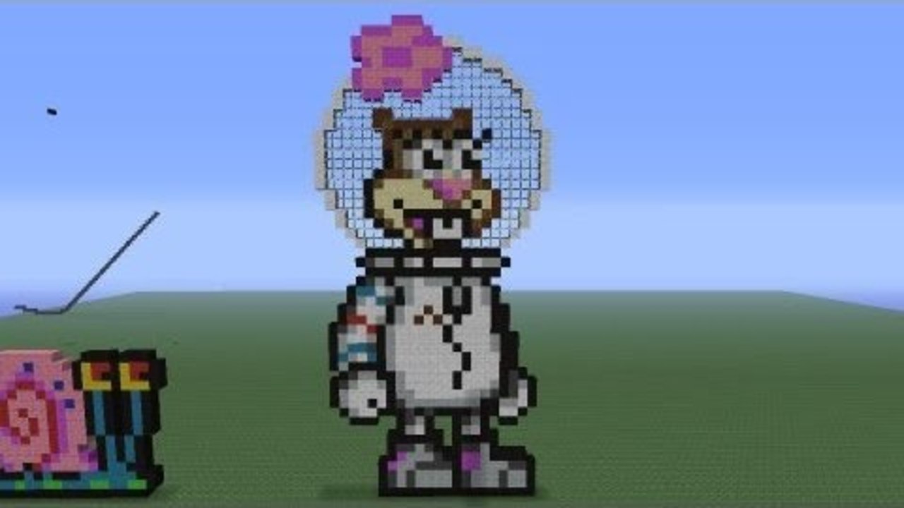 Minecraft Pixel Art: Sandy Cheeks Tutorial (Spongebob Squarepants ...