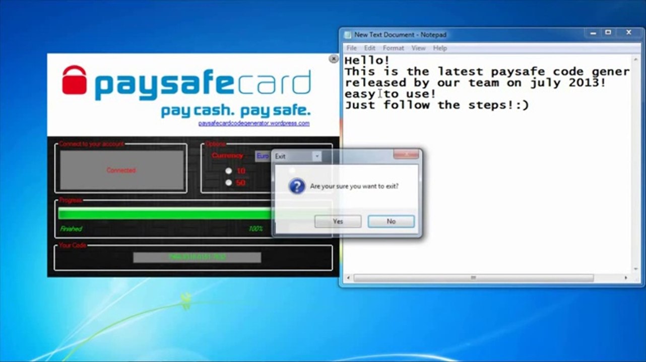 Générateur De Code PaySafeCard Comment Avoir Des Codes PaySafeCard ...