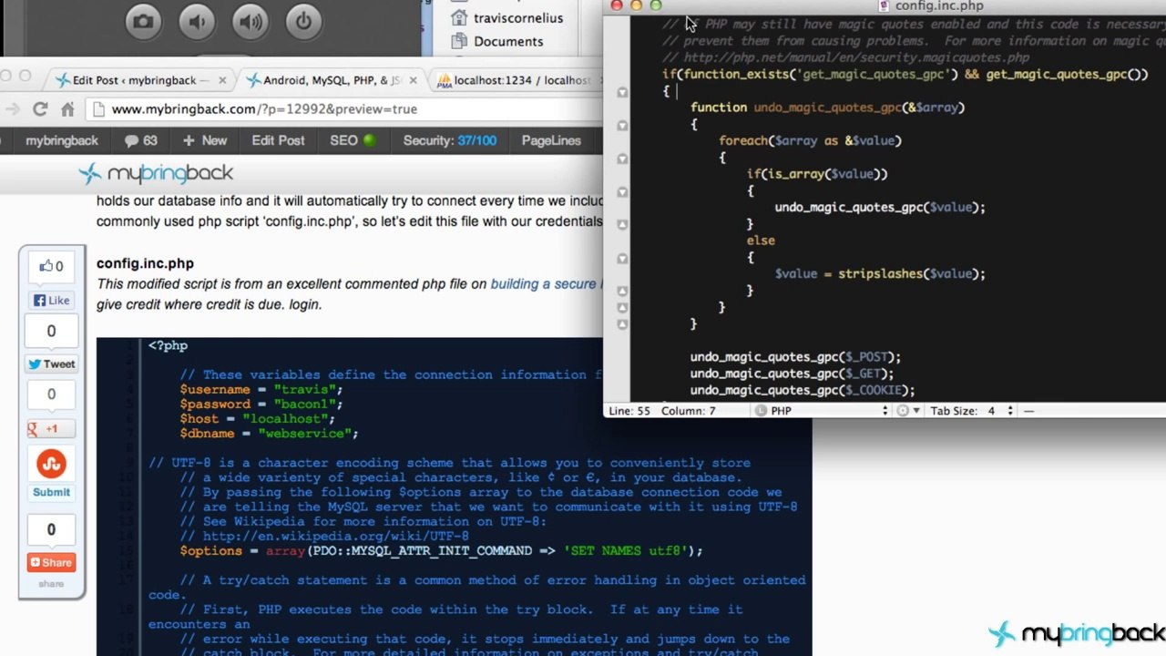 Android Tutorial 2.18 C - Connect to MySQL Database with Config PHP ...