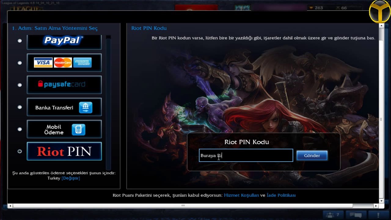 League of Legends (LoL) Riot Pin Kodu Girme - Dailymotion Video