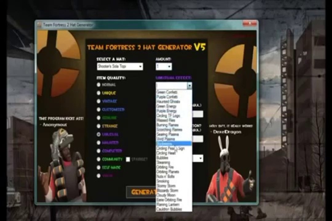 How i got 100's of hats in team fortress 2 - TF2 Hat Generator - video ...