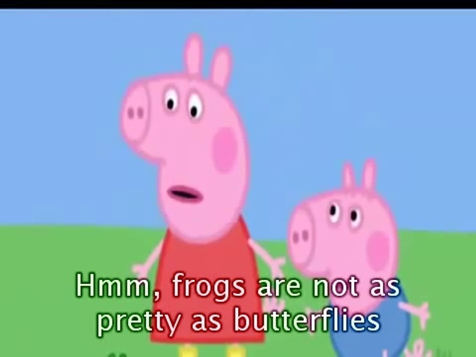 Peppa Pig Cartoon Frogs & Worms & Butterflies with subtitles - video ...