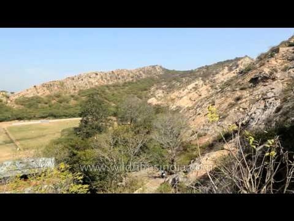 Children playing on the ground inside ruined fort of Dausa - video ...