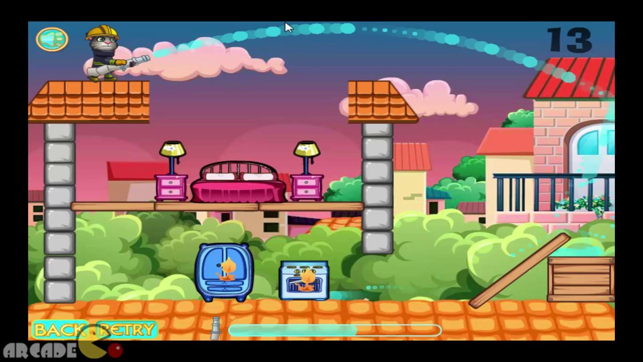 Tom The Talking Cat - Tom Become Fireman 2 Complete Level Walkthrough ...