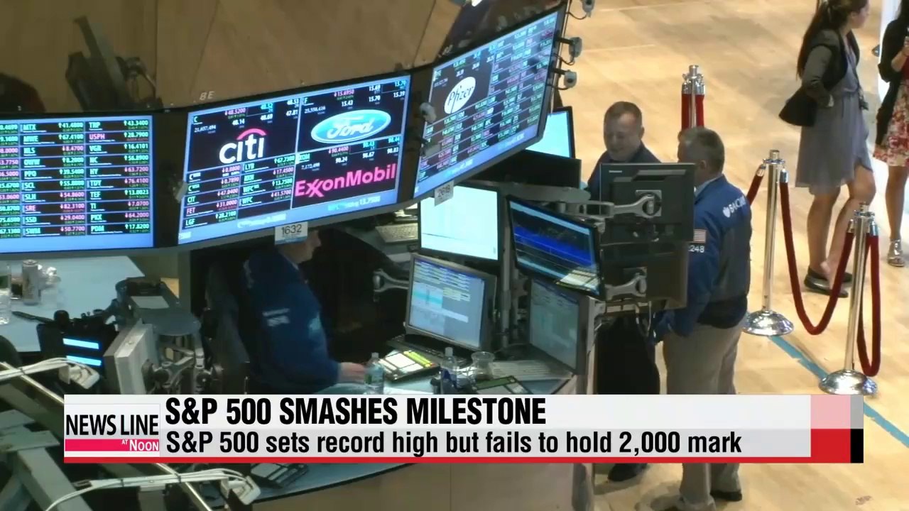 SnP 500 sets record high but fails to hold 2,000 mark - video Dailymotion