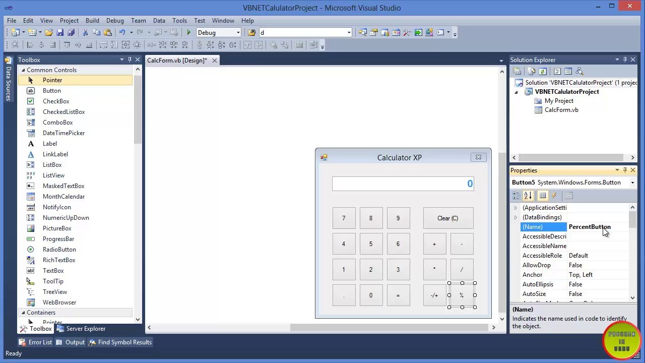 Project (VB.NET) - Calculator Application In Urdu - UI Design and Basic ...