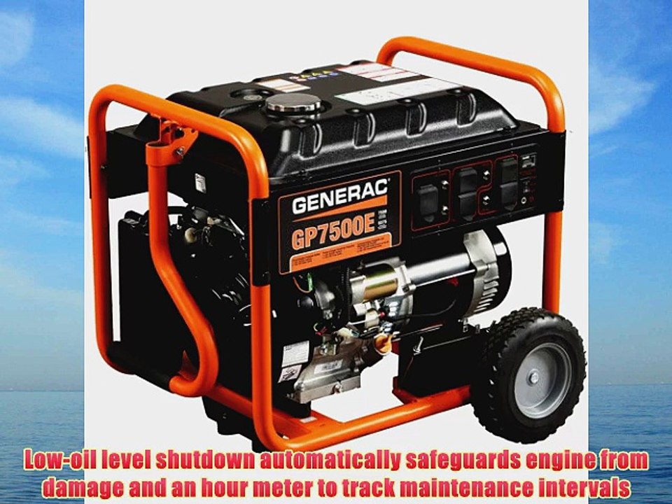 Generac 5943 GP7500E 7500 Watt 420cc OHV Portable Gas Powered Generator ...