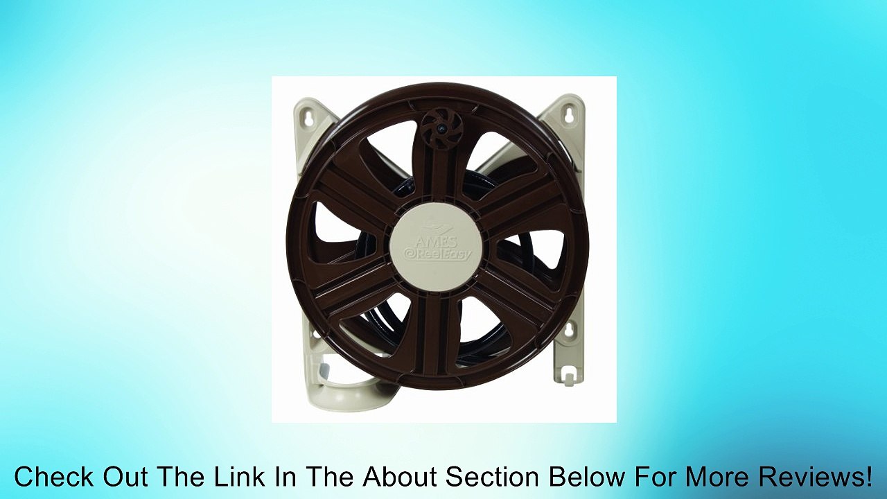 Ames 2388340 ReelEasy Side Mount Hose Reel, 100-Feet Hose, Tan and ...