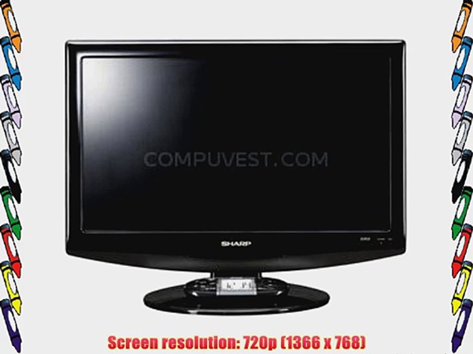19 Sharp 19SK24U WideScreen 720p 1366x768 HDMI VGA Black LCD TV LC ...