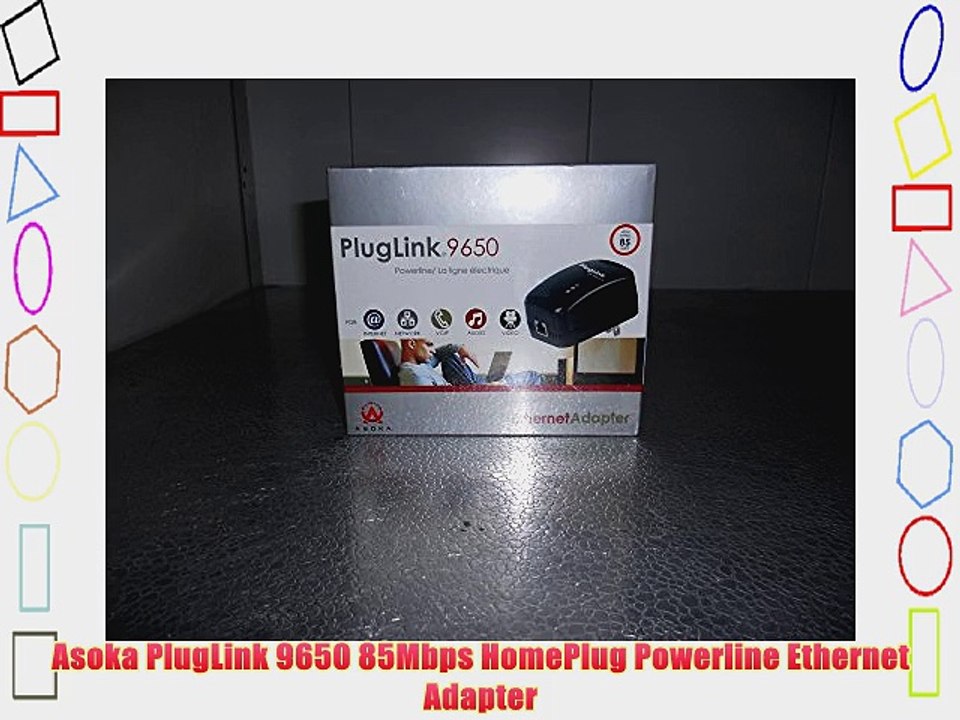 Asoka PlugLink 9650 85Mbps HomePlug Powerline Ethernet Adapter - video ...