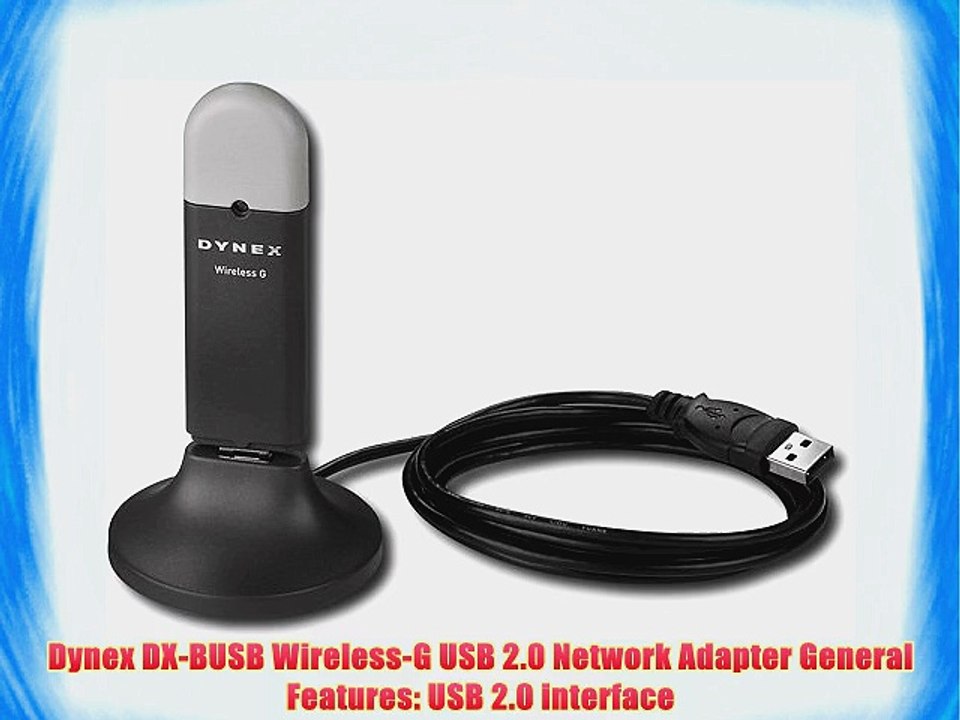 Dynex DX-BUSB 54Mbps 802.11g Wireless LAN USB 2.0 Adapter w/Desktop ...