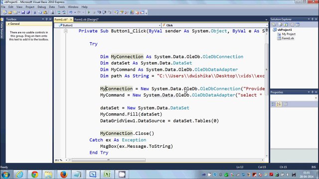Visual Basic Tutorial 53 How To Import Excel File To