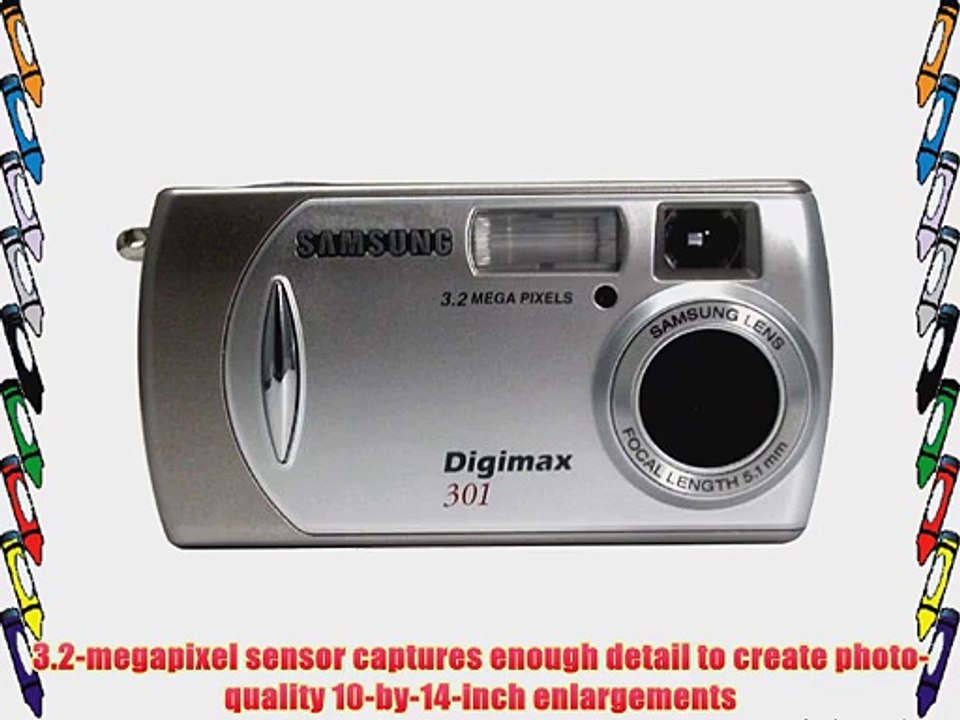 Samsung Digimax 301 3.2MP Digital Camera with 3x Digital Zoom - video ...