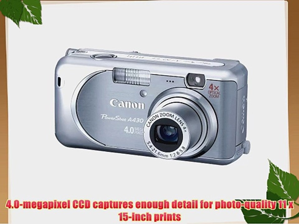 Canon PowerShot A430 4MP Digital Camera with 4x Optical Zoom - video ...