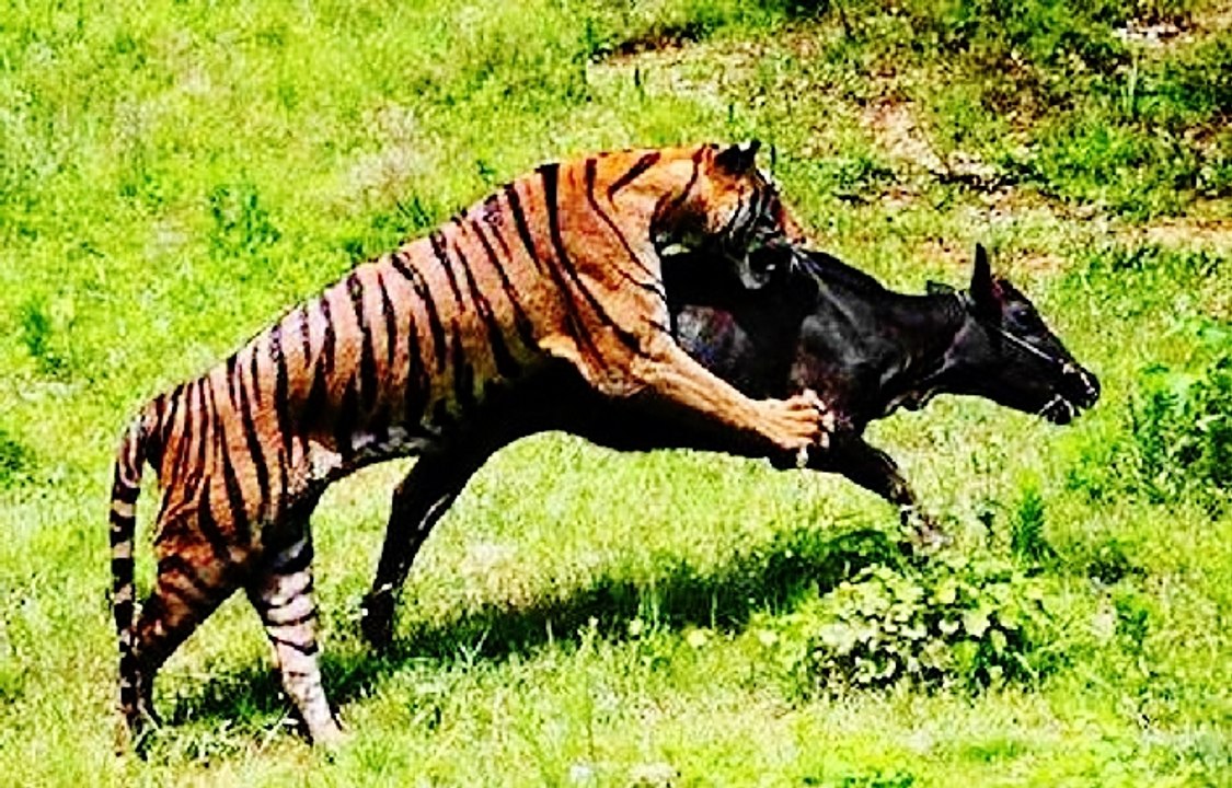 Siberian Tiger Attacks a Buffalo - Dailymotion Video