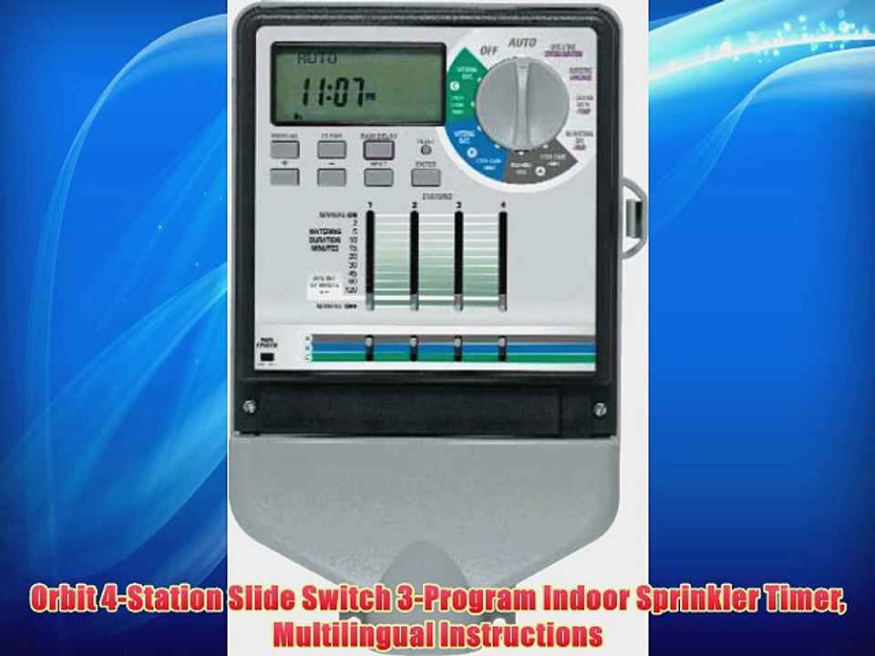 Orbit 4-Station Slide Switch 3-Program Indoor Sprinkler Timer ...