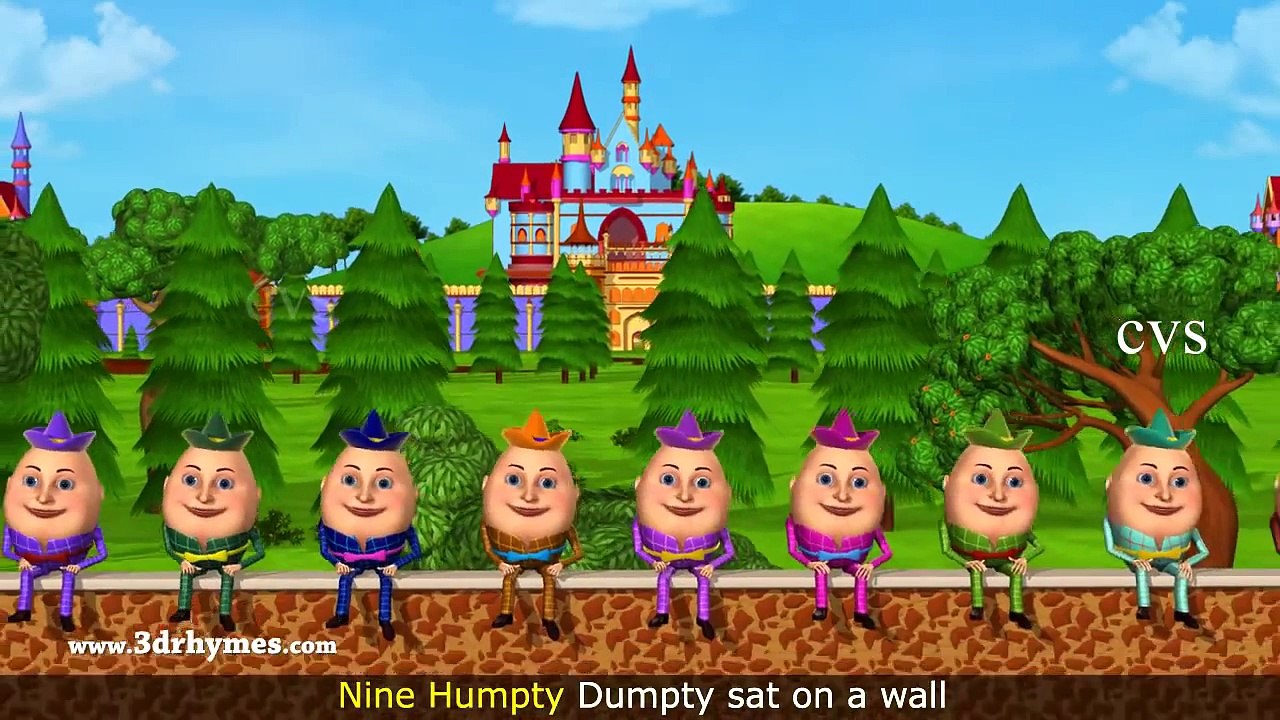 Humpty Dumpty Nursery Rhyme - 3D Animation English Rhymes for children ...