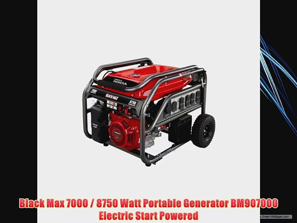 Black Max 7000 / 8750 Watt Portable Generator BM907000 Electric Start ...
