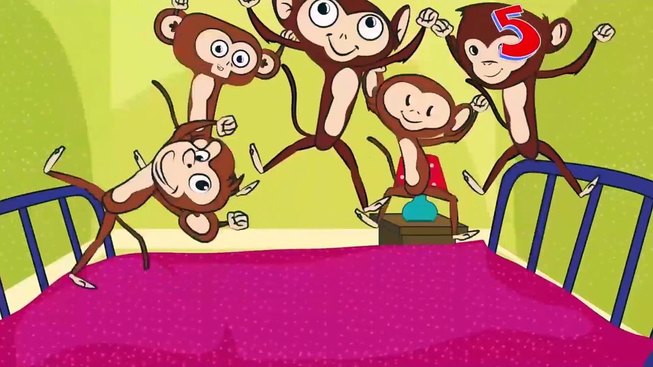 Five Little Monkeys Jumping on the Bed - English Nursery Rhymes ...
