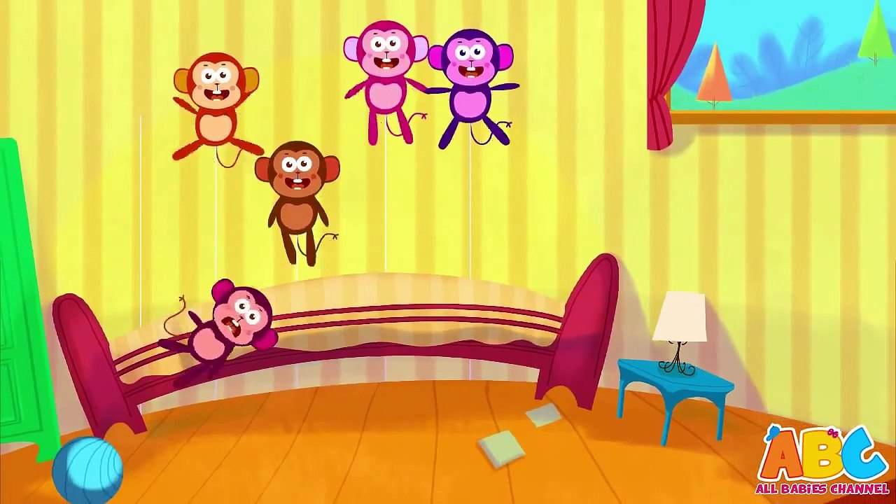 Five Little Monkeys Jumping on the Bed New Cartoon Animation Nursery ...