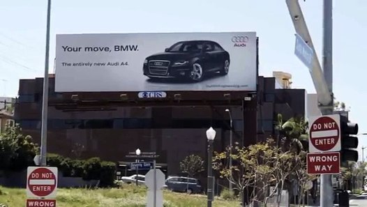 Audi Vs BMW billboard wars - video dailymotion