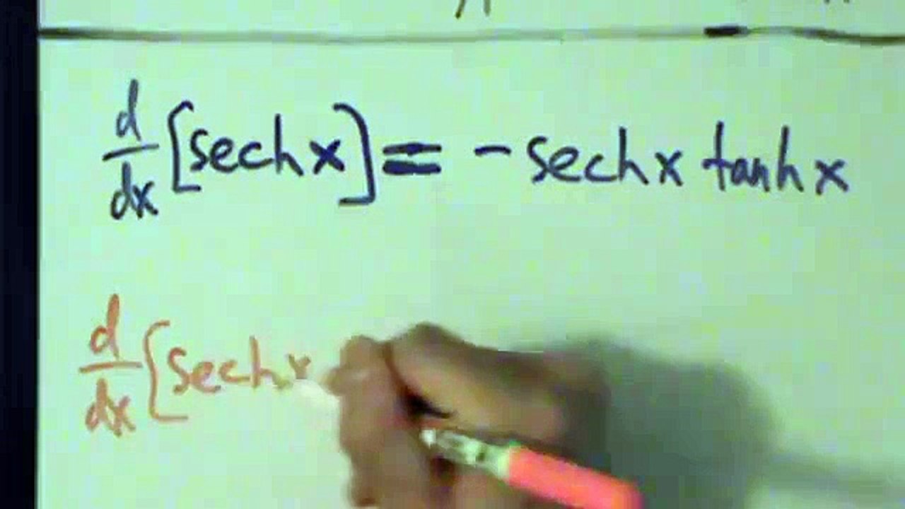 Calculus I - Derivative of Hyperbolic Secant Function sech(x) - Proof ...