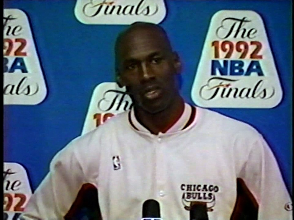 1992 MICHAEL JORDAN POST GAME INTERVIEW RARE NBA FINALS GAME 1 BULLS VS ...