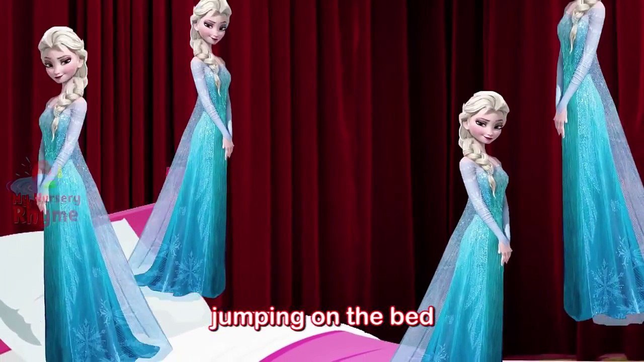 Frozen - Five Little Elsa Jumping on The Bed Nursery Rhyme for children ...