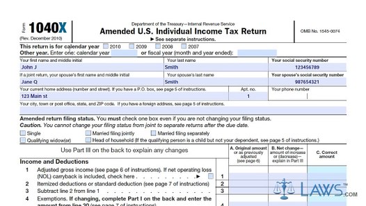 Learn How to Fill the Form 1040X Amended U.S. Individual Income Tax ...